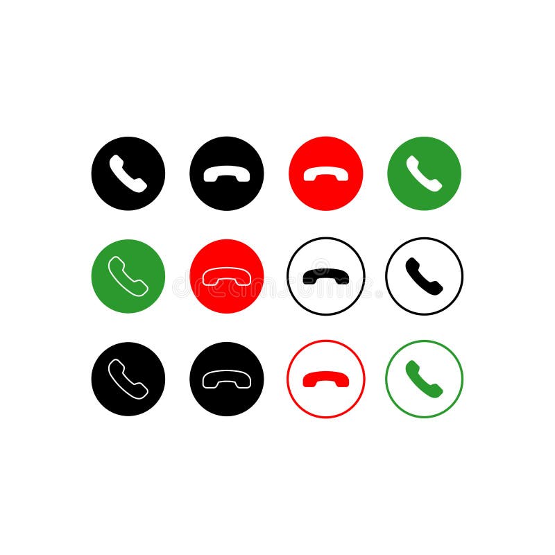 Accept And Decline Call Or Red Green Black And White Buttons Yes No