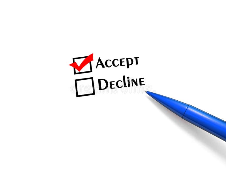 Accept or Decline concept. stock illustration. Illustration of ...