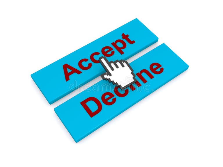 Accept or Decline Decision Graphic Stock Image - Image of pointer ...