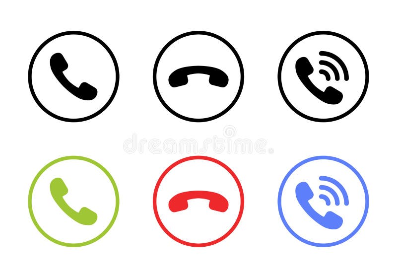 Accept and Decline Call Phone Icon. Answer and Reject Button Sign ...
