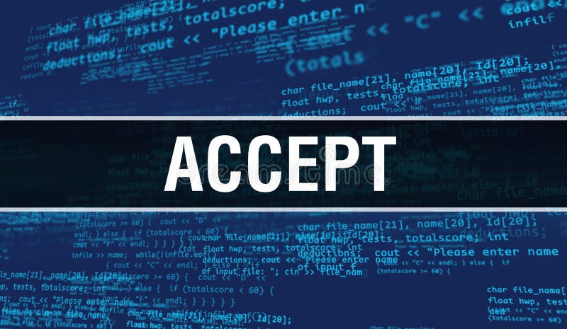Accept with Digital Java Code Text. Accept and Computer Software Coding ...