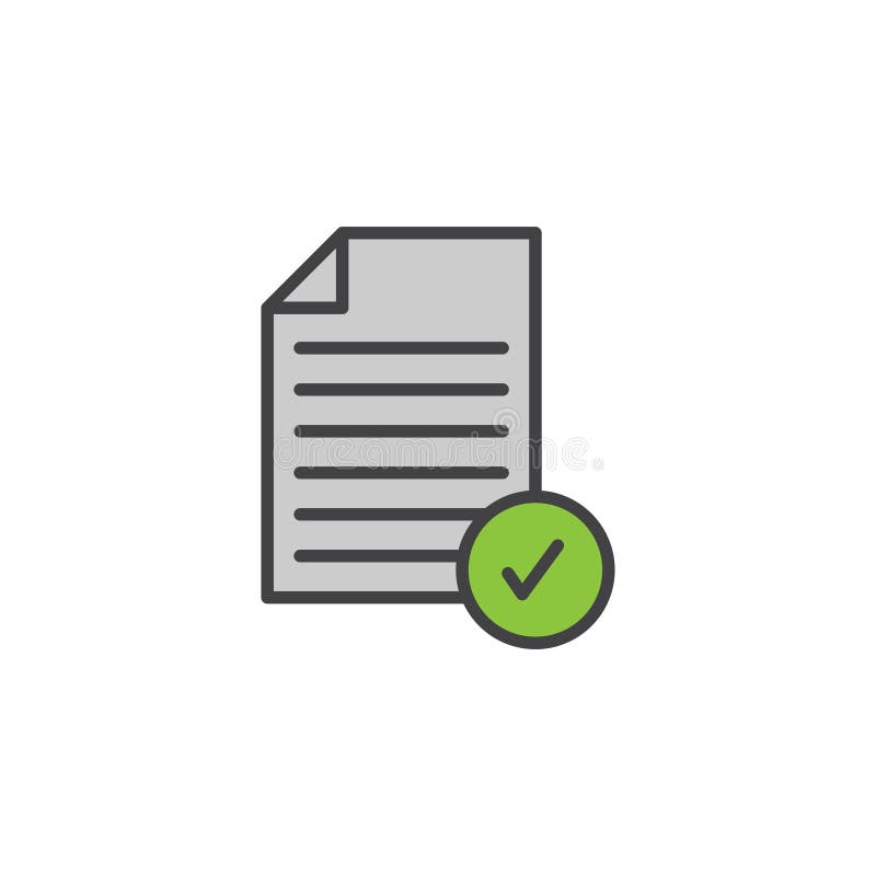 Accept Document Icon in Colored Version Stock Vector - Illustration of ...