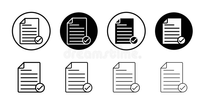 Accept Document Icon Linear Logo Isolated Stock Vector - Illustration ...