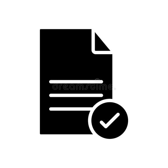 Accept Document Icon Set. Summary Done Sign. Qualification Paper with ...
