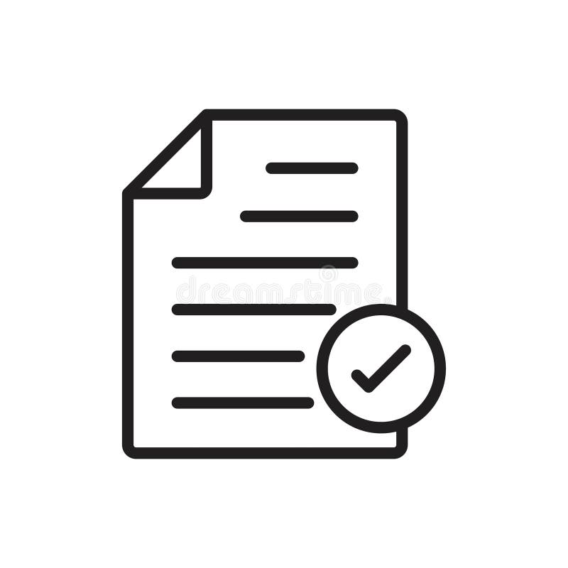 Accept Document Icon Simple Thin Outline Stock Vector - Illustration of ...