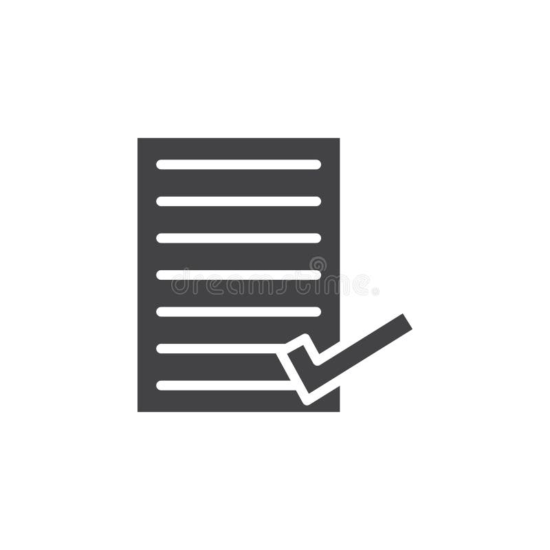 Accept Document Icon Symbol Mark in Filled Style Stock Vector - Illustration of paper, verify ...
