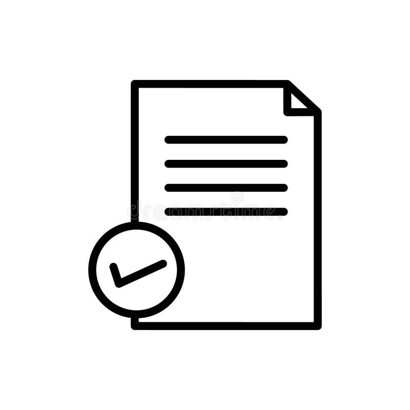 Accept Document Icon Thin Line Art Isolated Stock Illustration ...