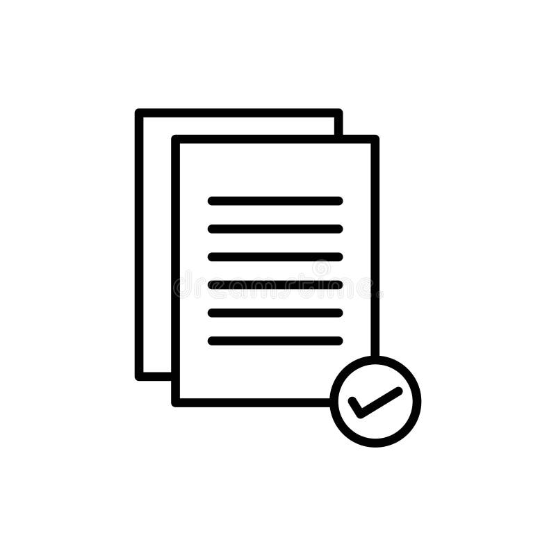 Accept Document Icon Thin Line Illustration Set Stock Vector ...