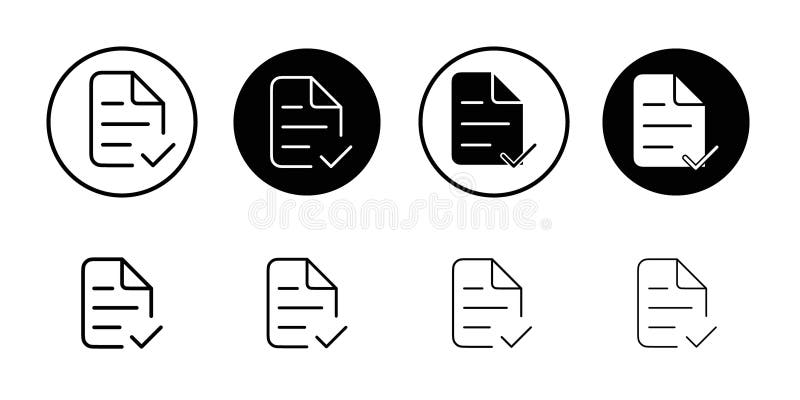 Accept Document Icon Outline Vector for Web Ui Stock Vector ...