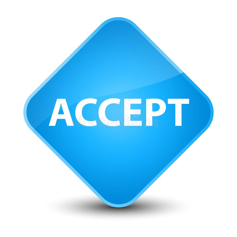 Accept blue square button stock illustration. Illustration of receive ...