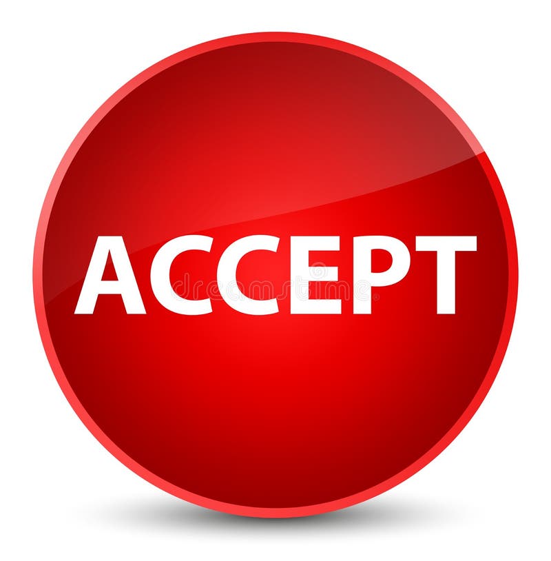 Accept Elegant Red Round Button Stock Illustration - Illustration of ...