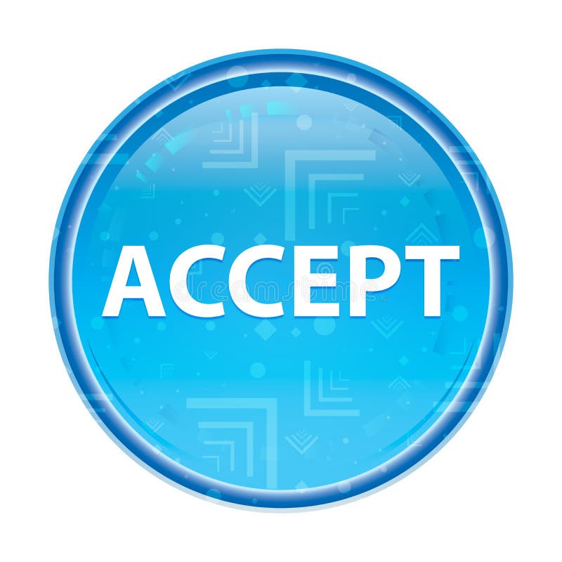 Accept Floral Blue Round Button Stock Illustration - Illustration of ...