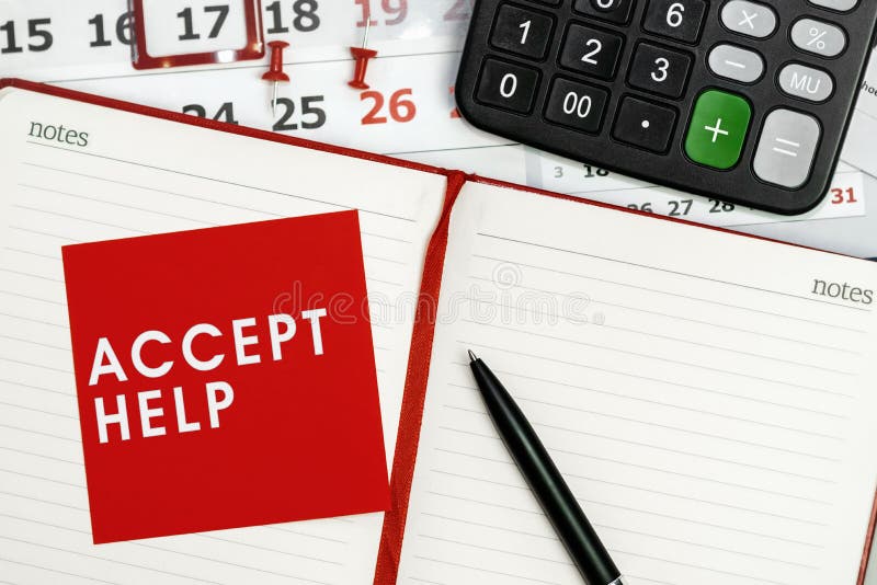 Accept Help - Concept of Text on Sticky Note Stock Image - Image of ...