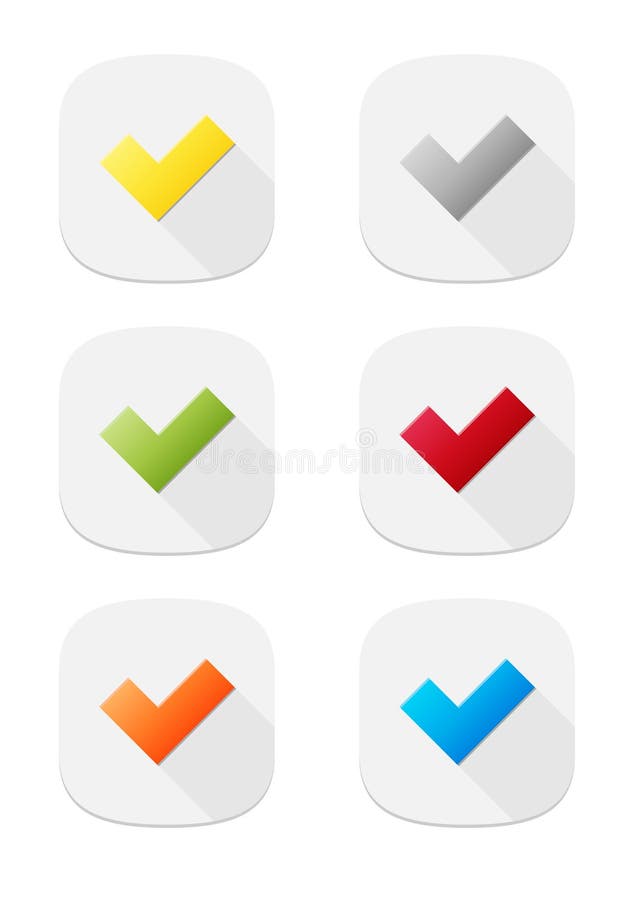 The Accept Icon Buttons Set Stock Vector - Illustration of agreement ...