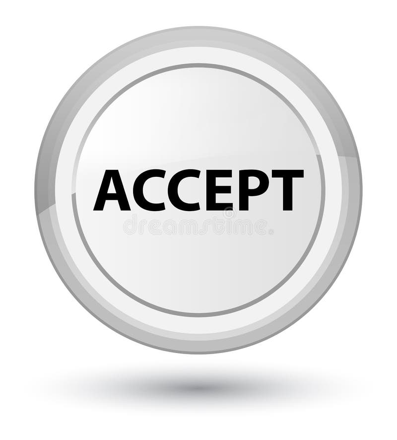 Accept Prime White Round Button Stock Illustration - Illustration of ...