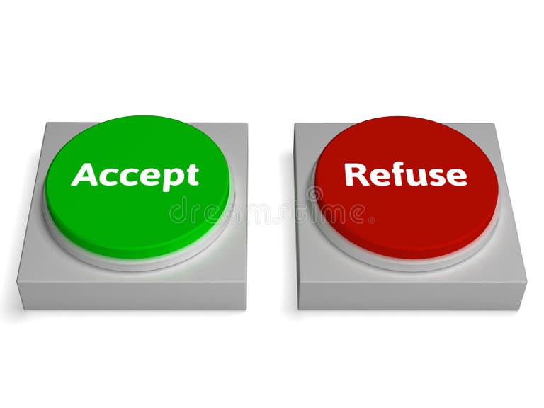 Accept Refuse Buttons Shows Accepted or Refused Stock Illustration ...
