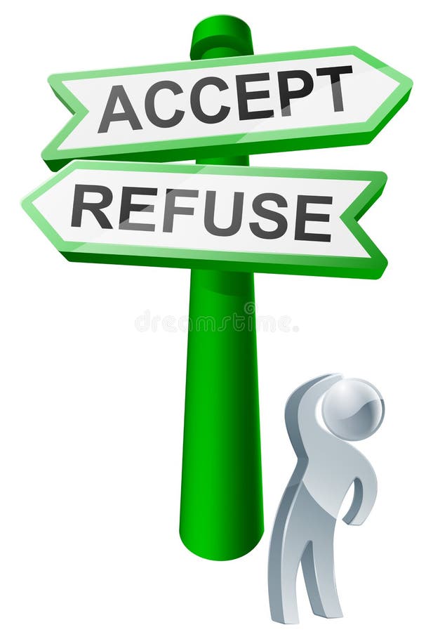 Accept or refuse concept stock vector. Illustration of approval - 56309935