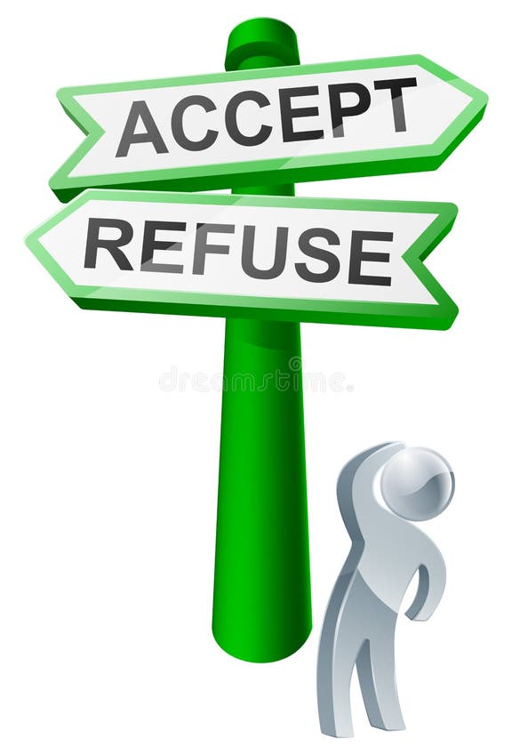 Accept or refuse concept stock vector. Illustration of approval - 56309935