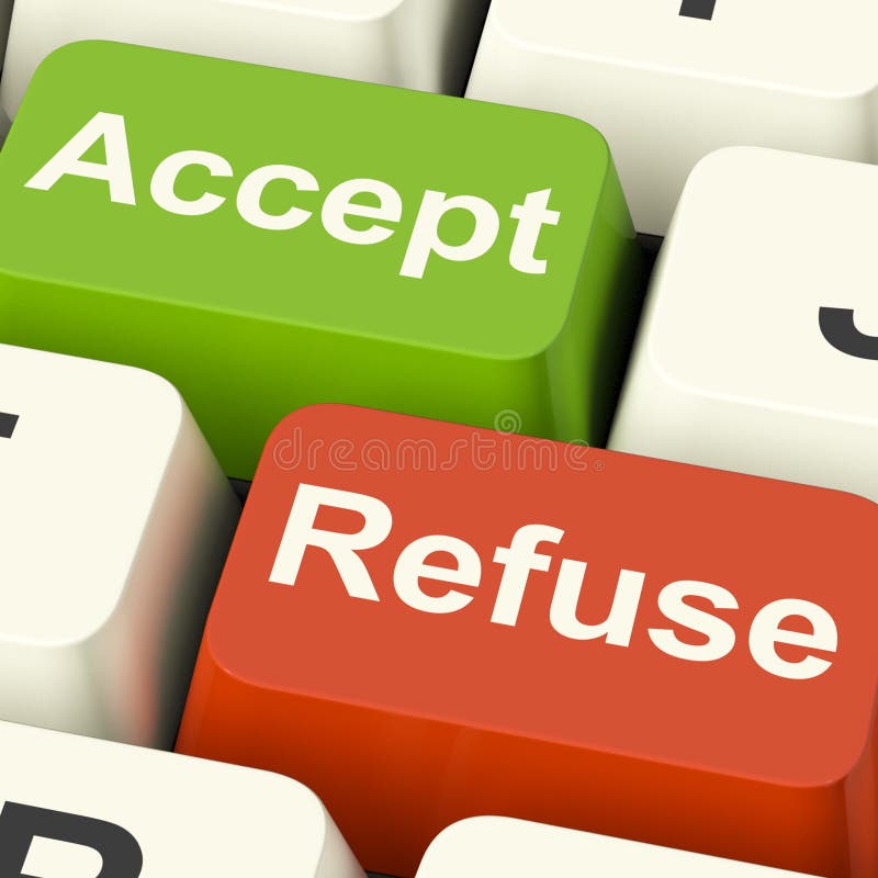 Accept and Refuse Keys Showing Acceptance or Denial Stock Photo - Image ...