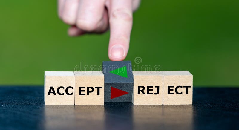 Accept or reject? stock photo. Image of qualify, green - 271232122