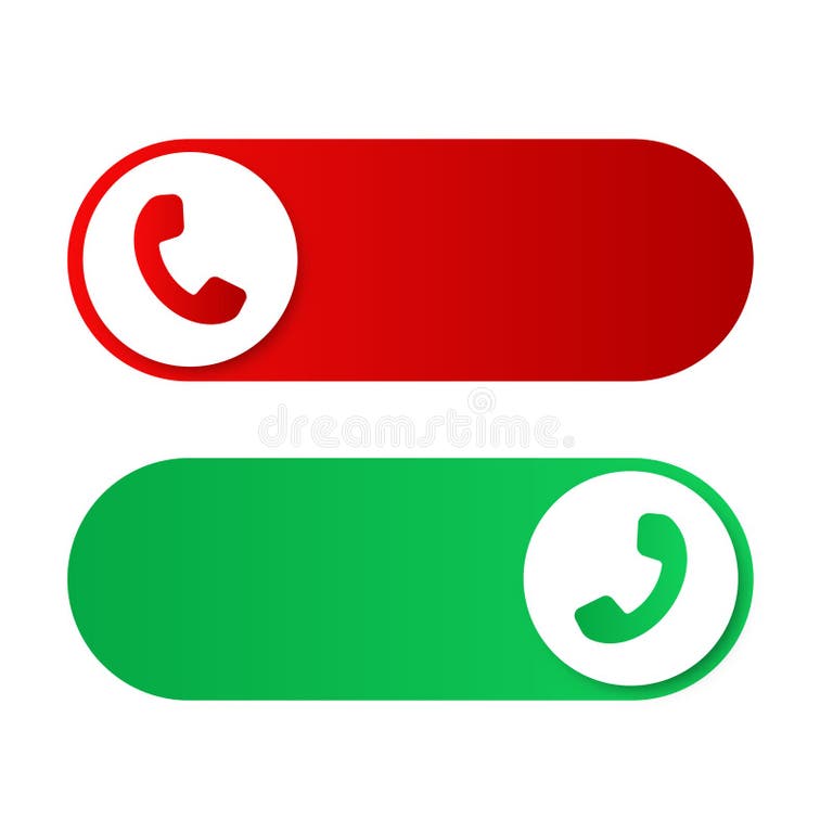 Accept or Reject Mobile Phone Call Buttons Stock Vector - Illustration ...