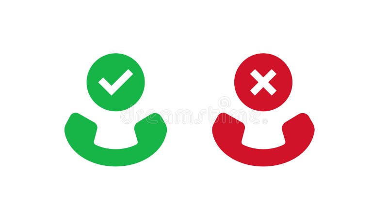 Accept or Reject Mobile Phone Call Buttons Vector Stock Vector ...