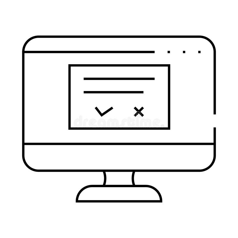 Accept or Reject Request of Operating System Line Icon Vector ...