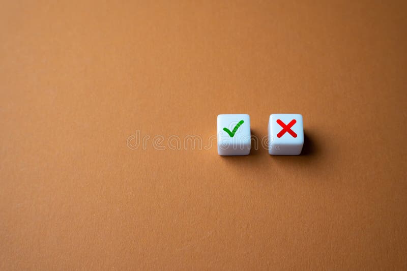 Accept or Reject Symbols on Blocks. Acceptance or Rejection Stock Photo ...
