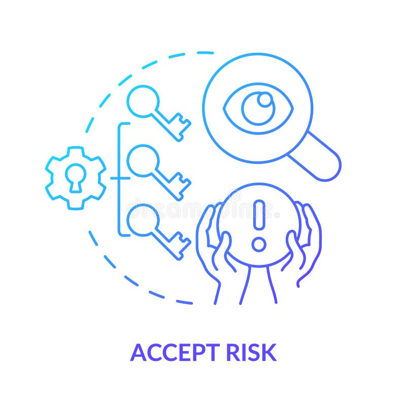 Accept Risk Blue Gradient Concept Icon Stock Vector - Illustration of ...