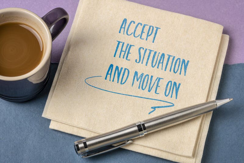 Accept and Move on Inspirational Note Stock Photo - Image of memo ...