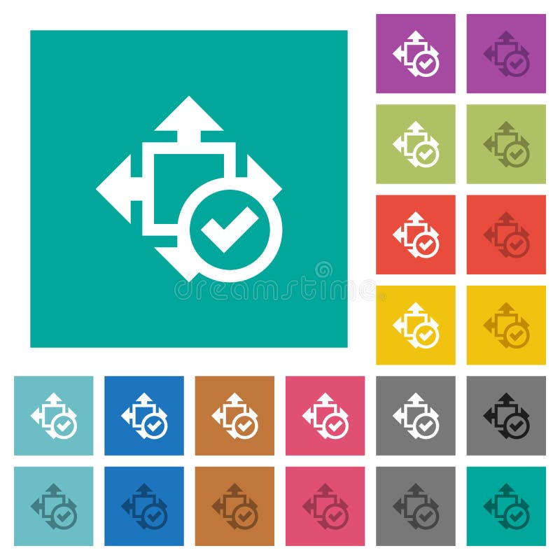 Accept Size Square Flat Multi Colored Icons Stock Vector - Illustration ...