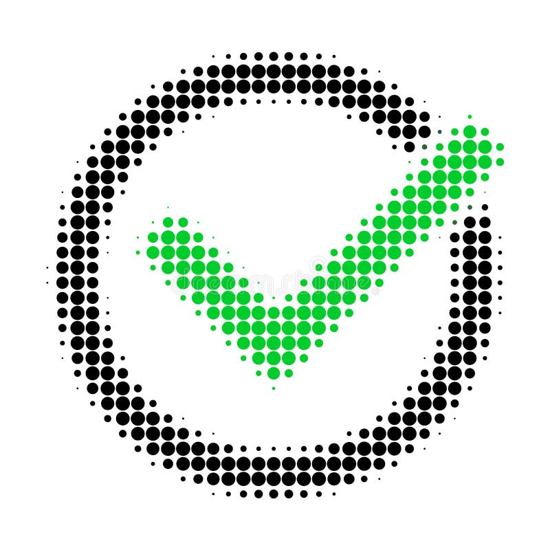 Accept Tick Halftone Dotted Icon Stock Vector - Illustration of option ...