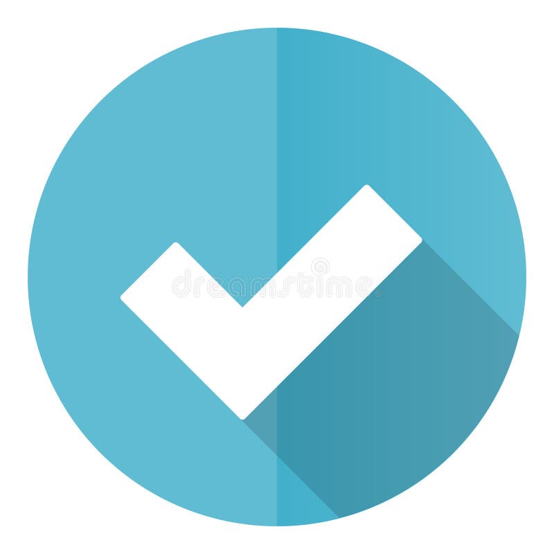 Accept Icon Set, Tick Flat Design Vector Illustration in 6 Colors ...