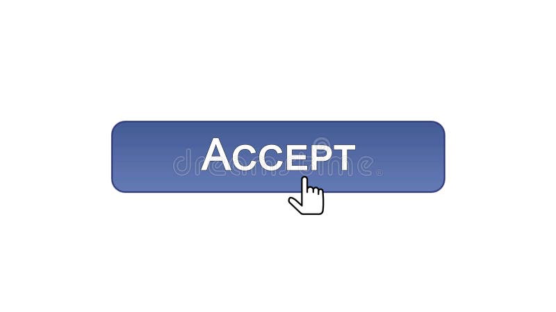 Accept Web Interface Button Clicked with Mouse Cursor, Violet Color ... Accept Web Interface Button Clicked with Mouse Cursor, Violet Color ...