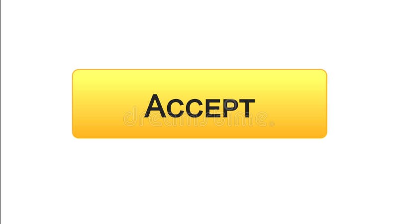 Accept Web Interface Button Clicked with Mouse Cursor, Orange Color ... Accept Web Interface Button Clicked with Mouse Cursor, Orange Color ...
