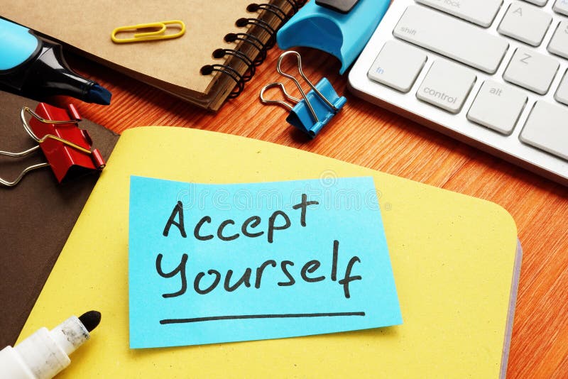 Accept Yourself Words on the Memo for Inspiration Stock Image - Image ...