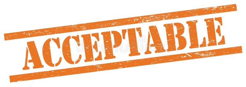 ACCEPTABLE Text Written on Black Vintage Round Stamp Stock Illustration ...