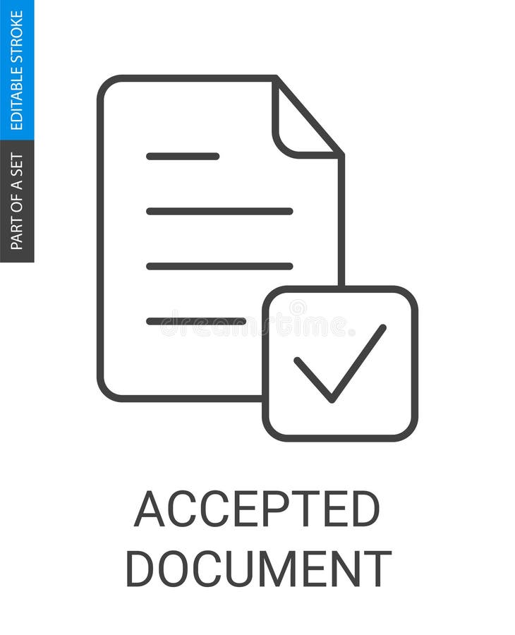 Document in Work Icon in Flat Linear Style. for Document Management ...