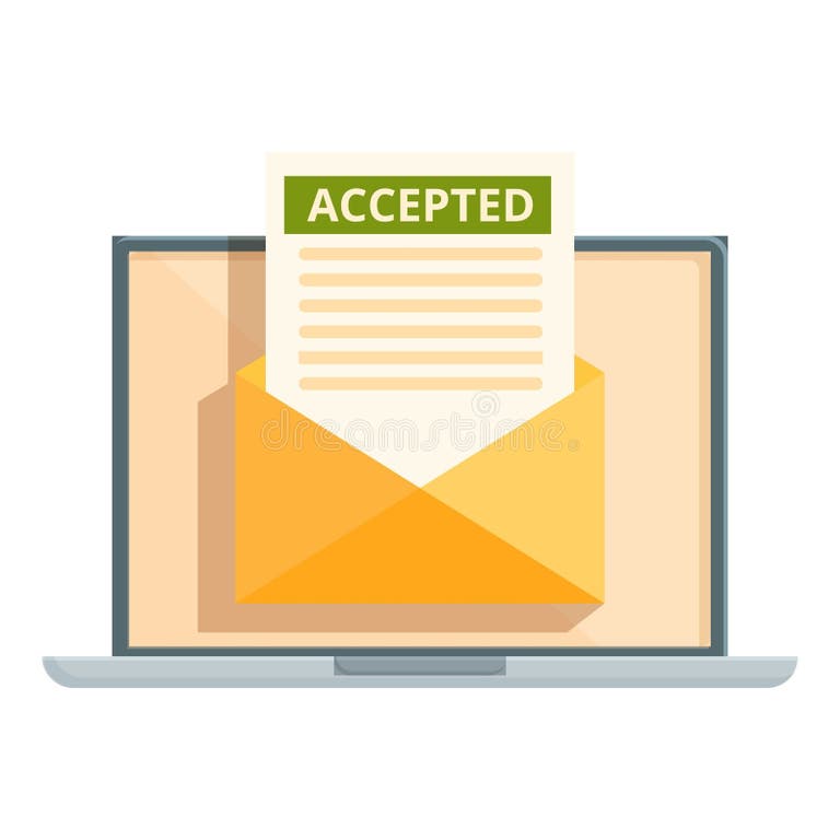 Accepted Email Notification on Laptop Screen Stock Vector ...