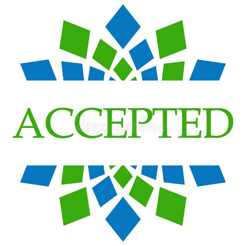 Accepted Green Blue Circular Stock Illustration - Illustration of ...