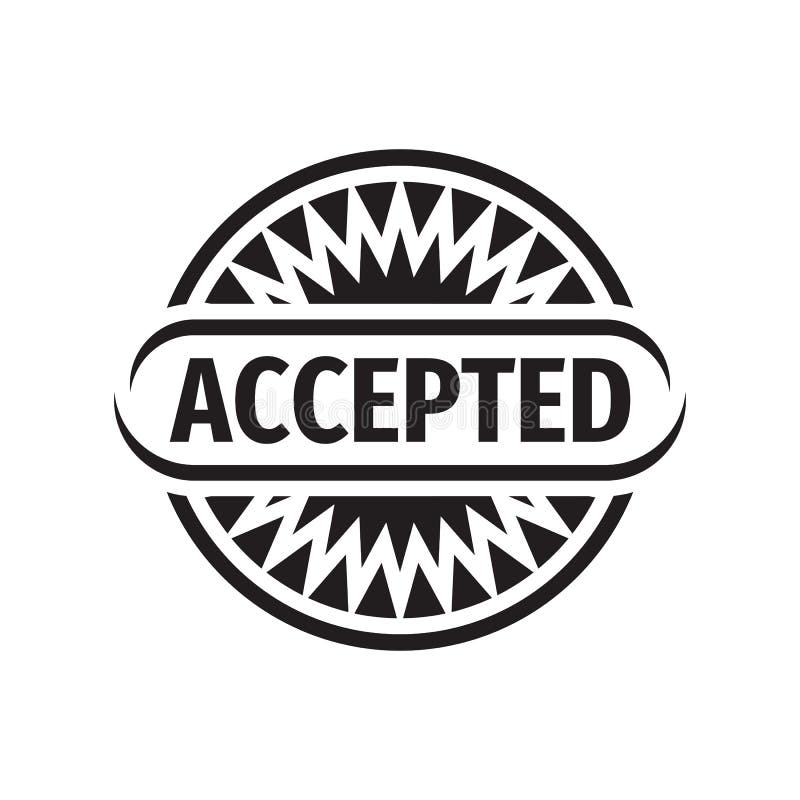 Accepted Logo Badge Design Element in Black & White Colors. Approved ... Accepted Logo Badge Design Element in Black & White Colors. Approved ...