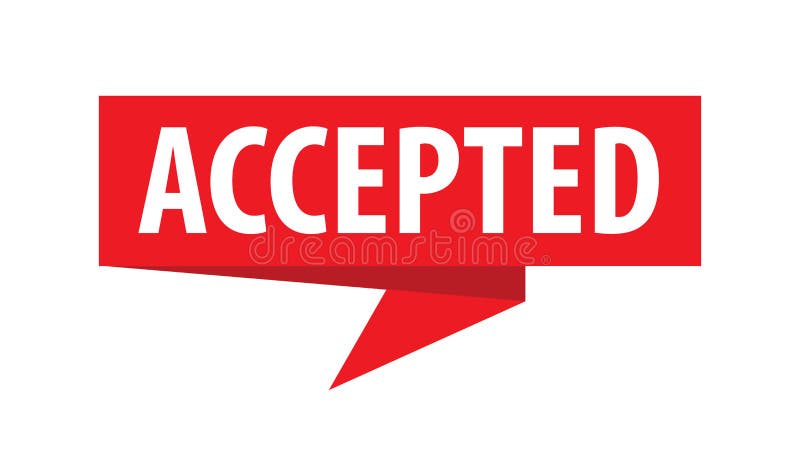 Accepted - Origami Speech Bubble. Vector Banner. Label Set Stock Vector ...