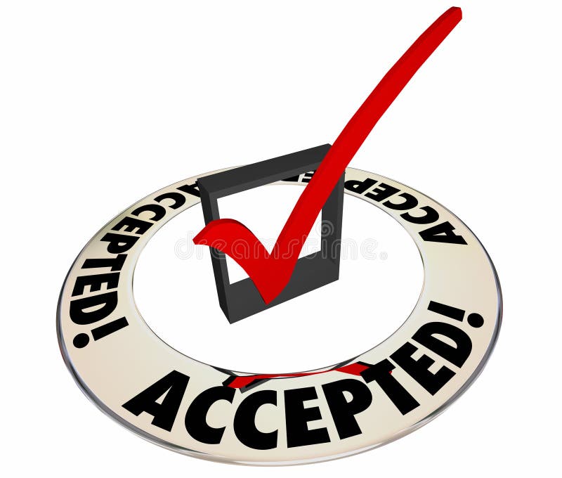 Accepted Positive Answer Response Check Mark Box Ring Stock ...