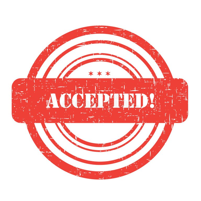 Accepted stamp stock illustration. Illustration of admit - 8733362