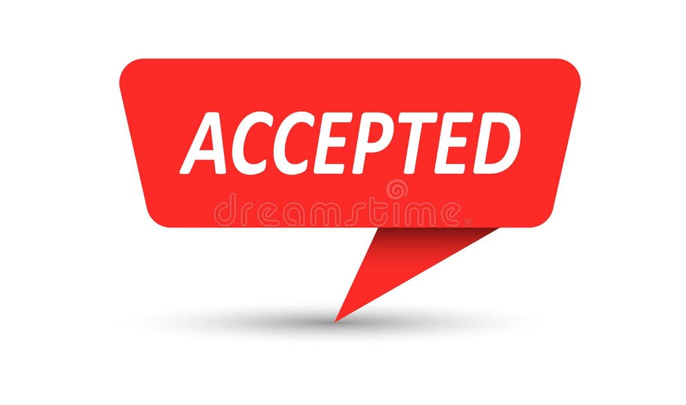 Accepted. Vector Banner, Pointer, Sticker, Label or Speech Bubble Stock ...