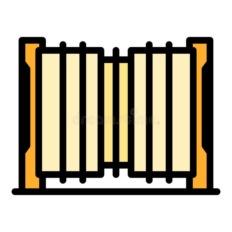 Automatic Gate Icons Set Simple Vector. Electric Door Stock Vector ...