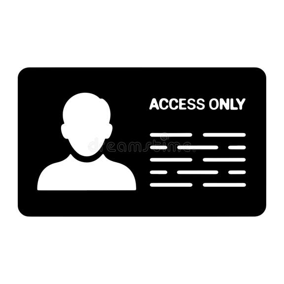Access Card with Person Icon and Text Identification Stock Vector ...