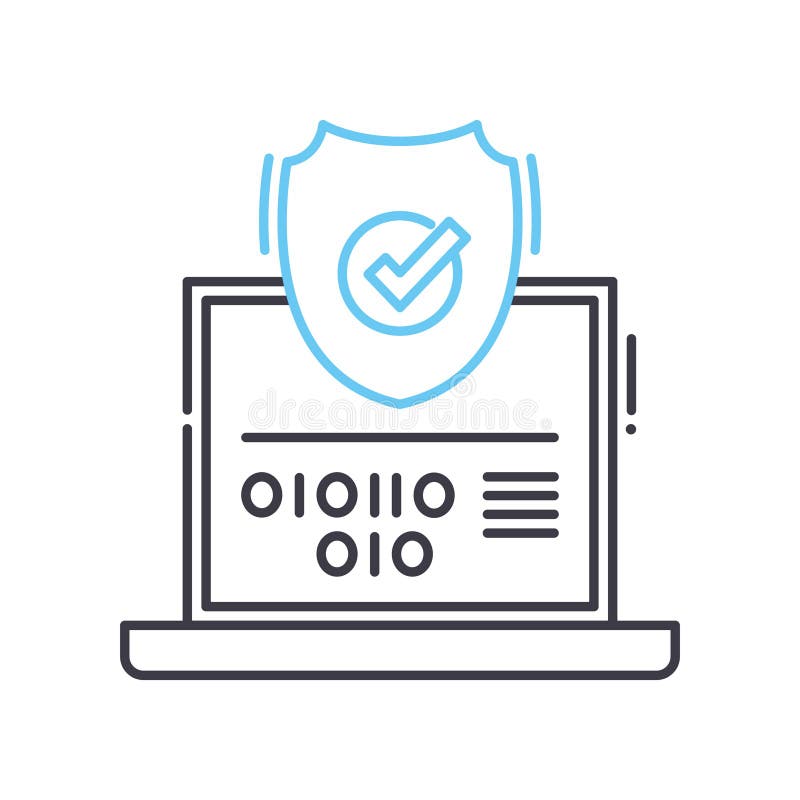 Access Check Line Icon, Outline Symbol, Vector Illustration, Concept ...