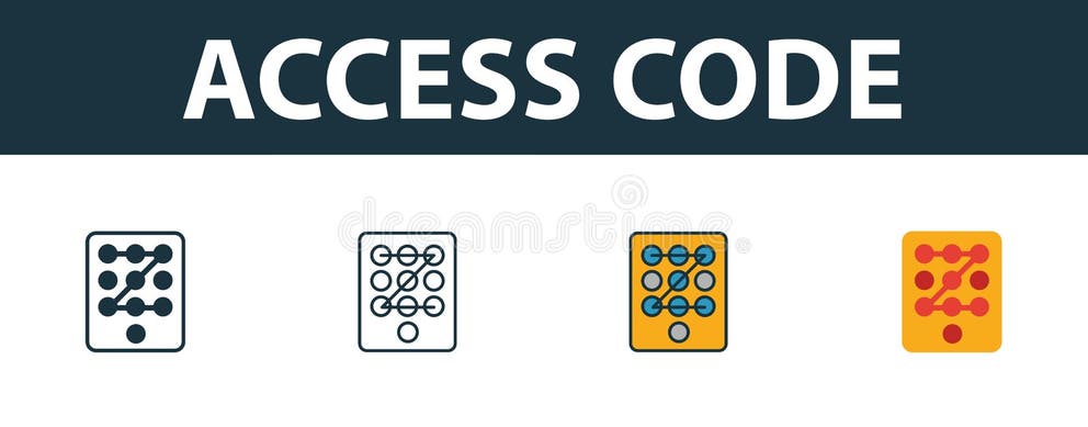 Access Code Icon Set. Premium Symbol in Different Styles from Security ...