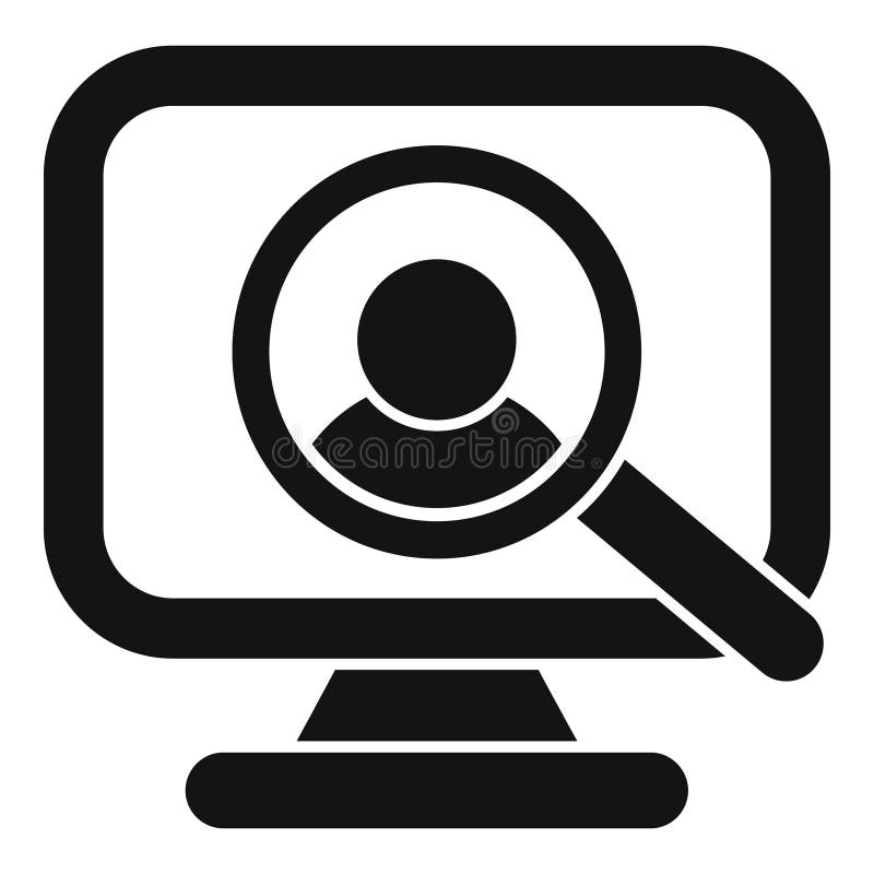 Access Computer Person Icon Simple Vector. Scan Check Data Stock ...